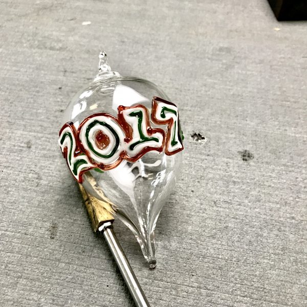 2 CUSTOM HANDMADE ORNAMENTS - OHIO VALLEY GLASS